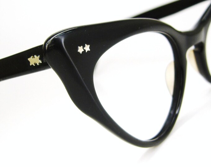 Vintage 50s Black Cat Eye Glasses Eyeglasses Frame Etsy
