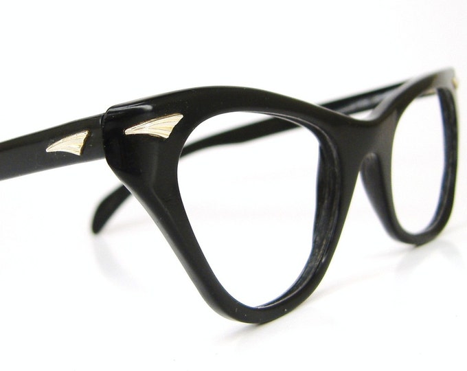 Vintage Women Black 50s Cat Eye Eyeglasses Sunglasses Frame Etsy