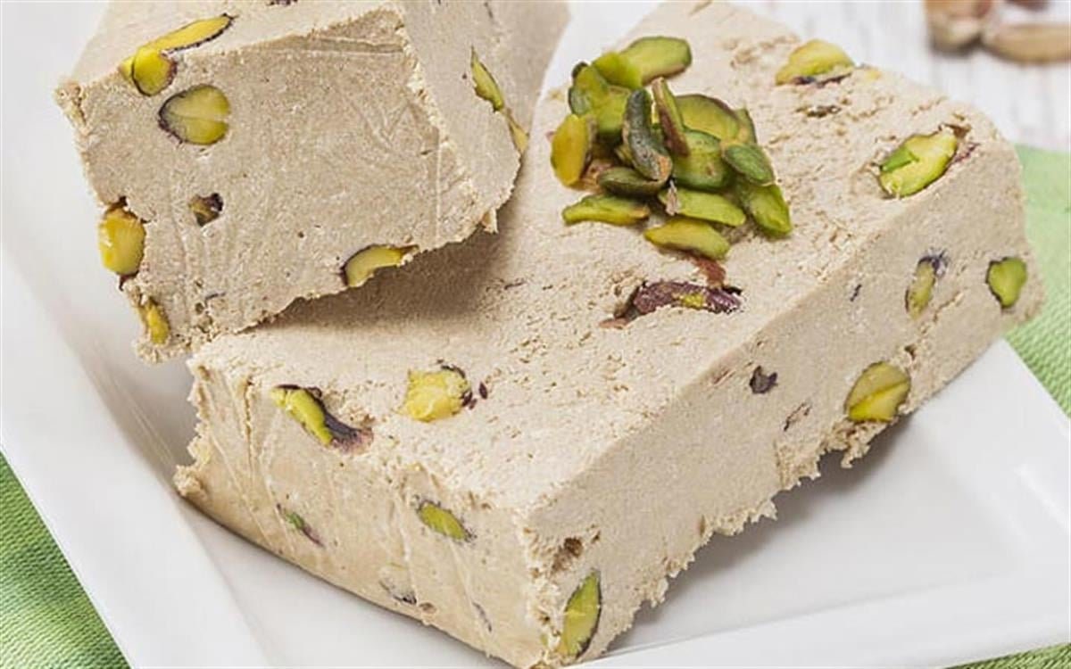 Traditional Tahini Halva With Pistachio, Traditional Dessert, Premium ...