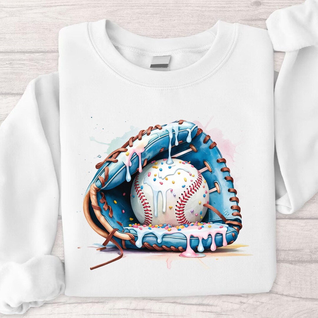 Drip Blue Baseball PNG, Ice Cream Baseball Glove, Melted Baseball ...