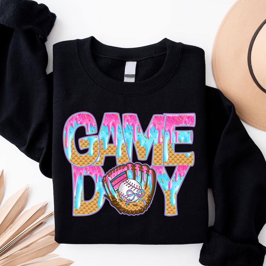 Game Day Drip PNG, Ice Cream Baseball Sublimation Design, Cute Softball ...