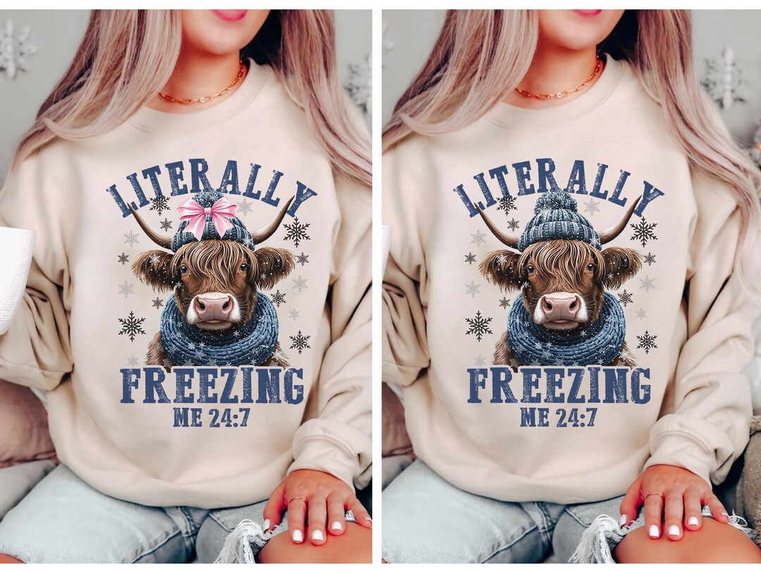 Bundle Literally Freezing Png, Winter Highland Cow Png, Freezin Season ...