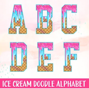 Ice Cream Alphabet PNG, Drip Letters Clipart, Waffle Cone Font ...