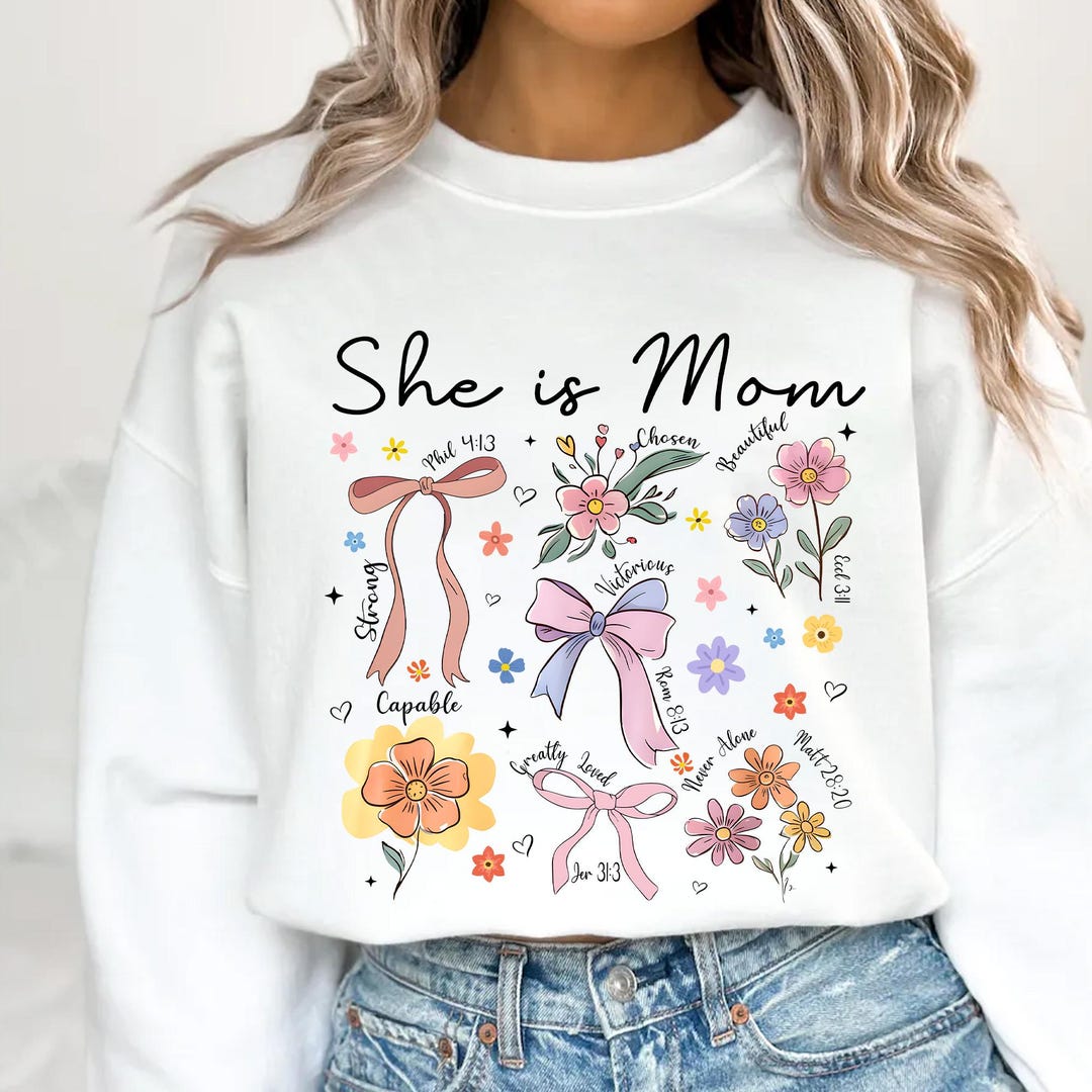 She is Mom PNG, Mother’s Day Sublimation Design, Christian Mom Bible ...