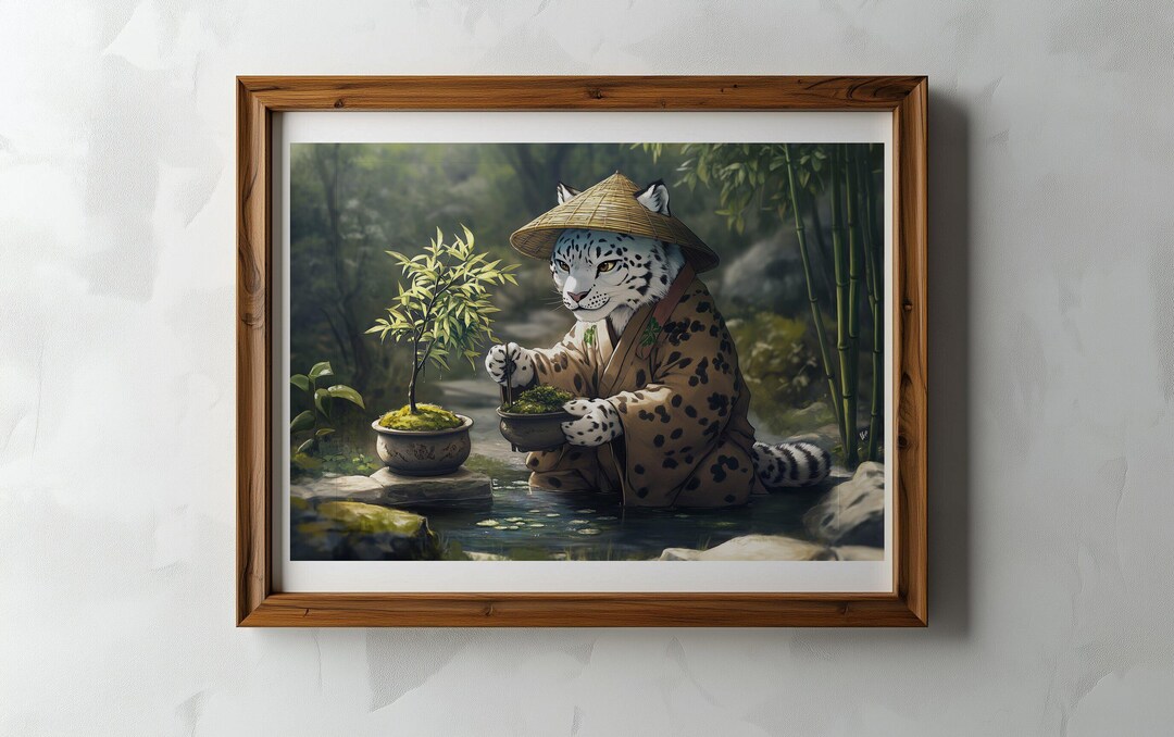 Bonsai Art for Japan Inspire Fantasy Animal Art, Tending to the Bonsai ...