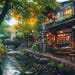 Japanese Café Printable Decor River Cafe Artful Cafe Art Print, Anime ...