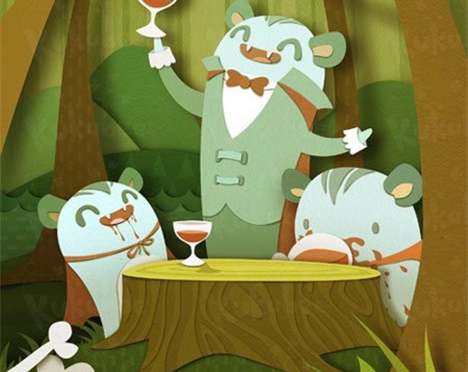 Drink up Vampire Tigers Print - Etsy