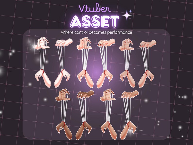 Vtuber Asset | Rigged Marionette Puppet Hand | Animated String ...