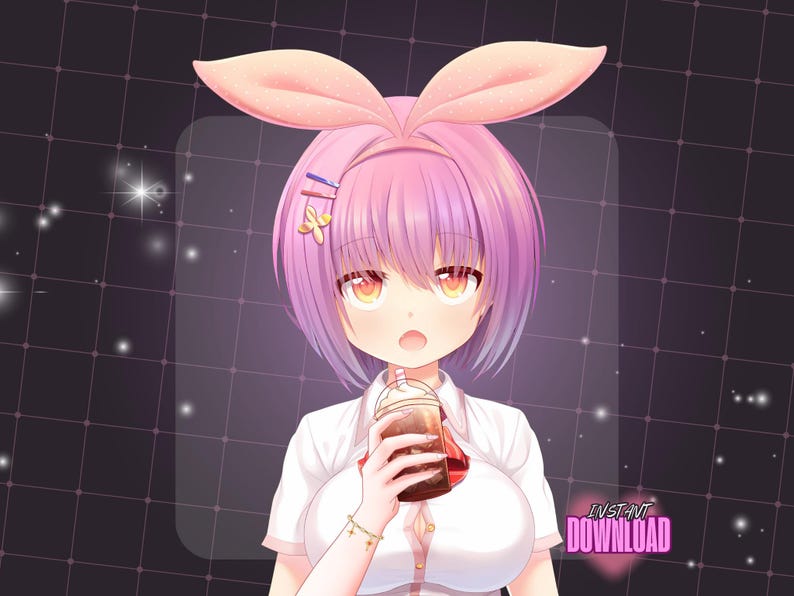 Vtuber Asset | Holding Drink Hand | Animated Boba / Coffee Pose ...