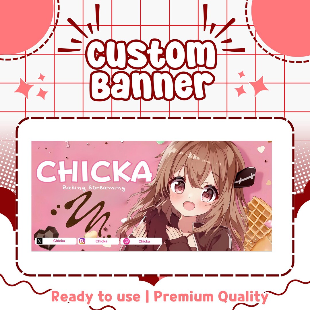 Custom Twitch Banner Custom Chibi Cute Banner Twitter Banner Youtube ...