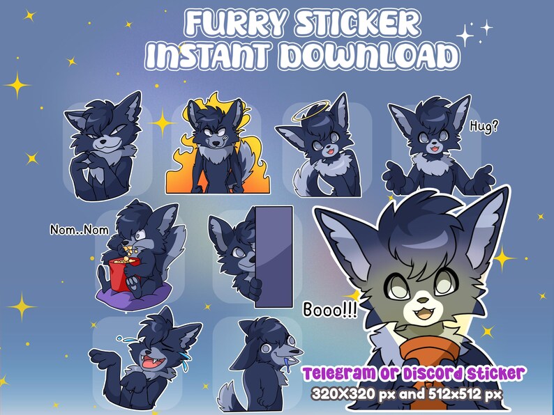Telegram Digital Stickers - Stickers Furry for Telegram, Furry Emotes ...