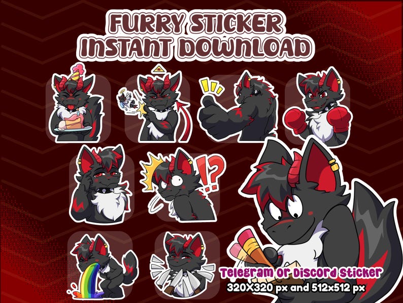 Telegram Stickers - Discord Sticker, Furry Digital Sticker, Stickers ...
