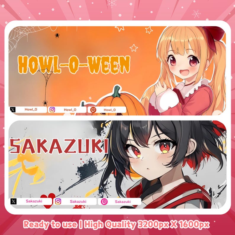 Custom Twitch Banner | Custom Chibi Cute Banner | Twitter Banner ...