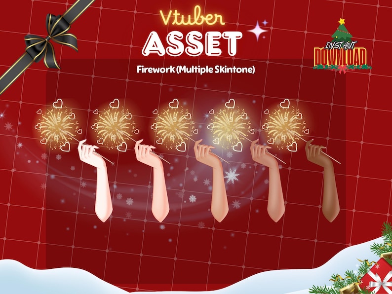 Vtuber Asset | Rigged Hand Holding Firework | Animated New Year ...