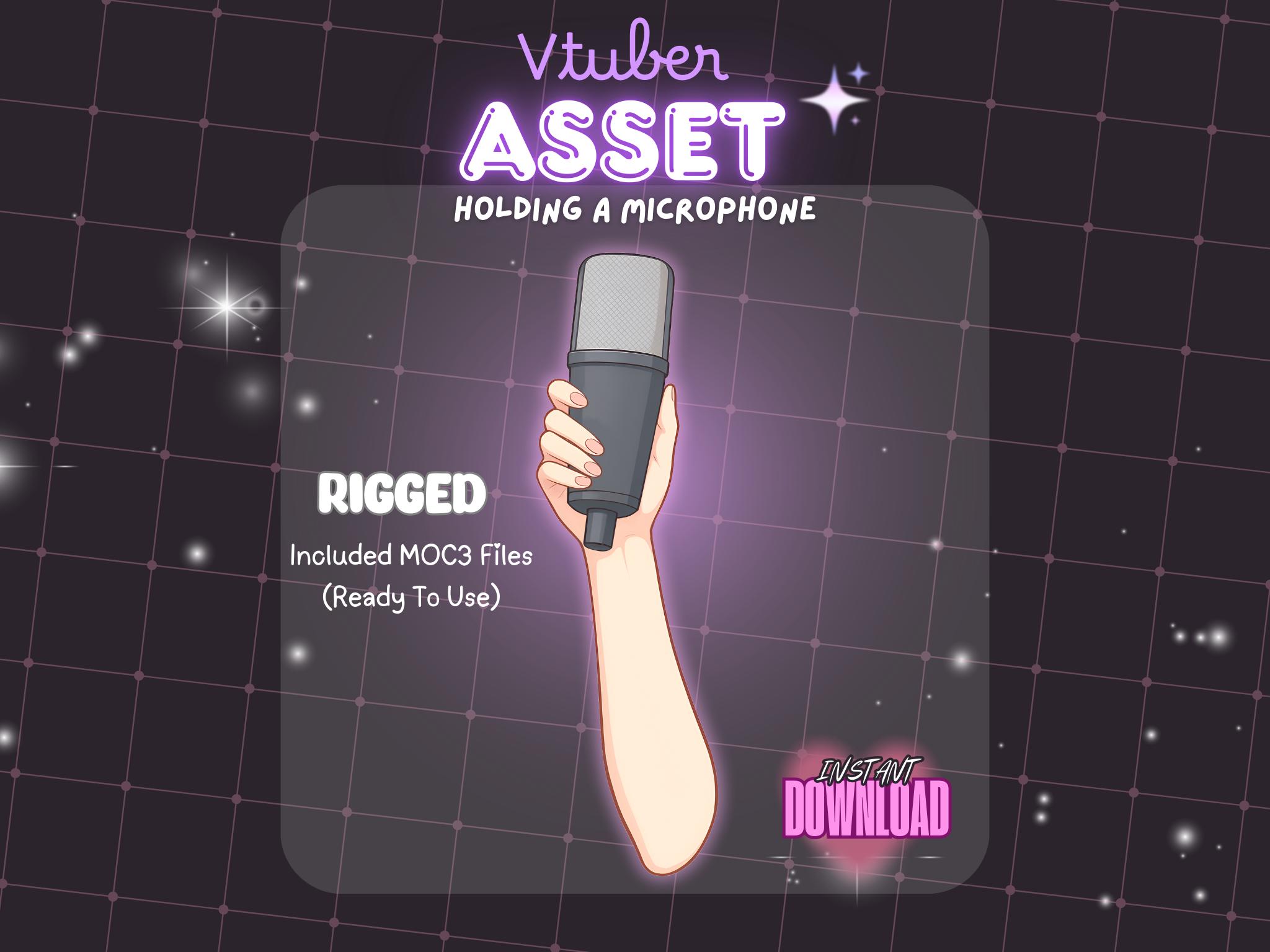 Vtuber Asset | Animated Hold Microphone Hand Asset | Vtuber Items ...
