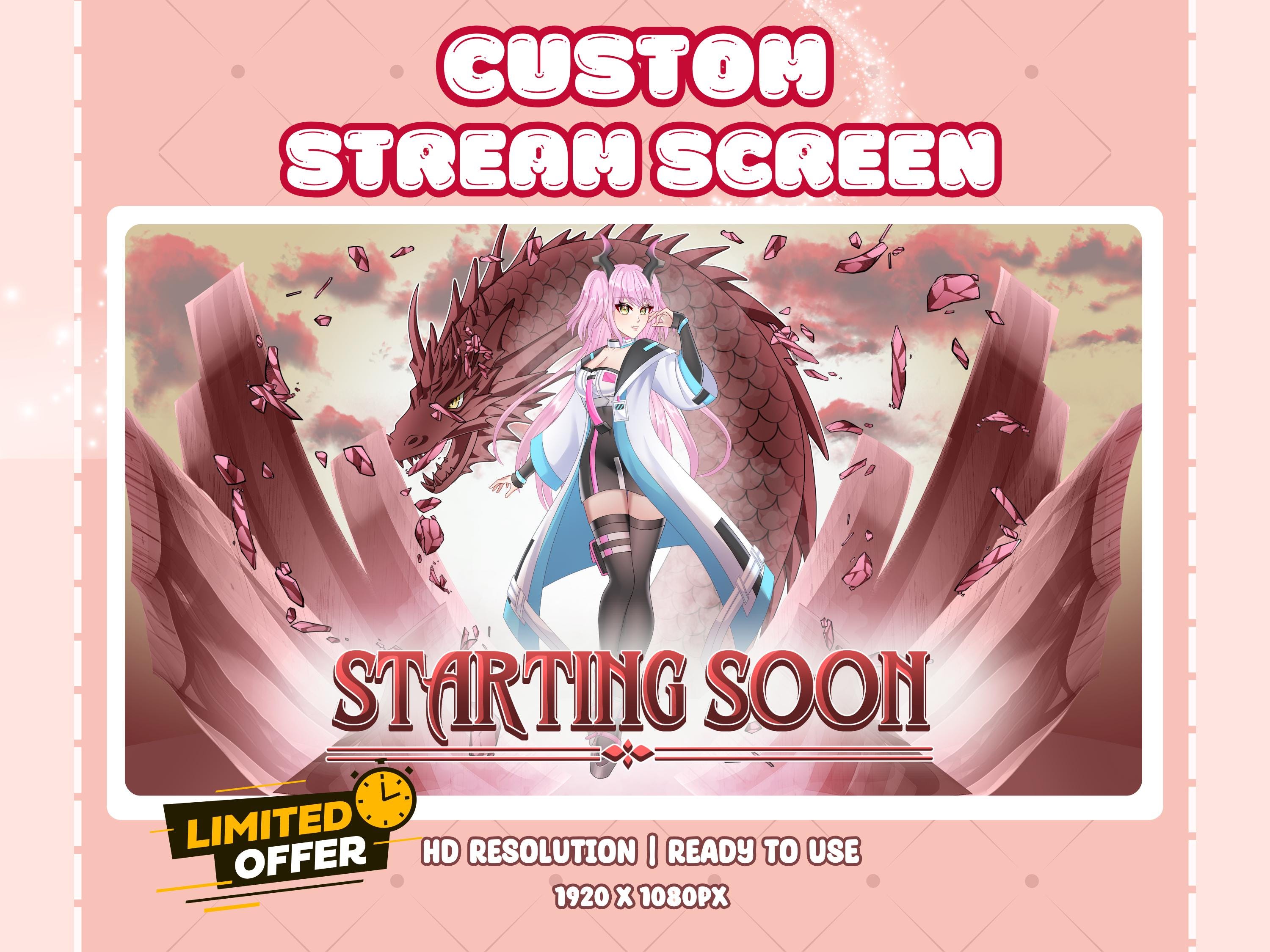 Custom Animated Stream Screen / Twitch Overlay Package / Starting Soon ...