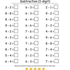 150 Printable Subtraction Fill in the Blanks Worksheet for Kindergarten ...
