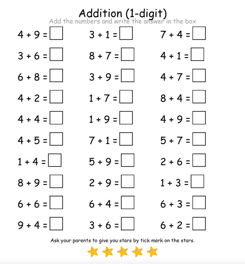 150 Printable Addition Fill in the Blanks Worksheets for Kindergarten ...