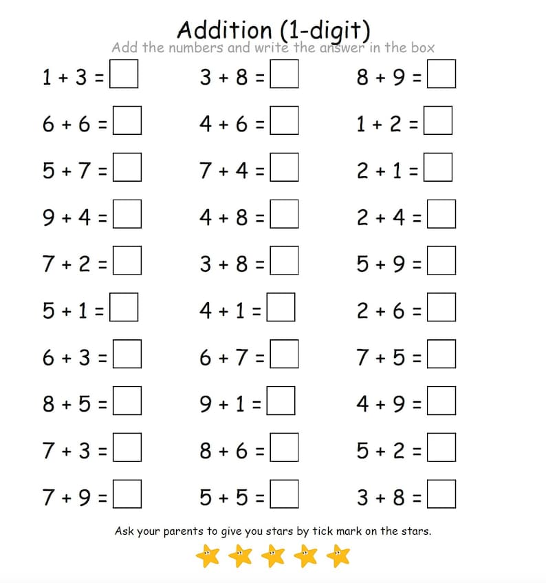 150 Printable Addition Fill in the Blanks Worksheets for Kindergarten ...