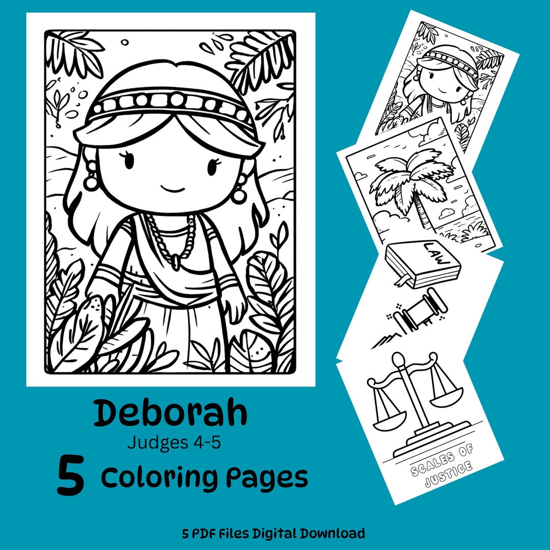 Deborah the Judge Coloring Pages, Bible Story Printable, Women of the ...