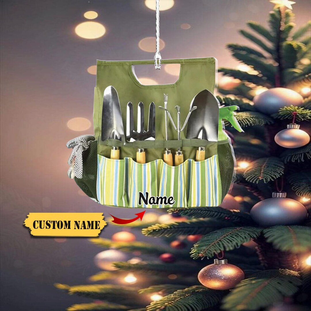 Personalized Christmas Garden Tools Bag Ornament 2D, Gardener Stuff ...