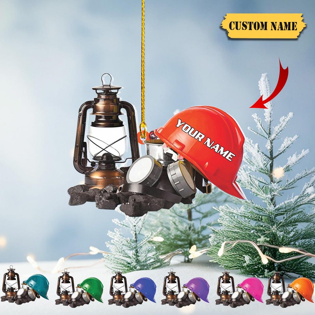 Personalized Coal Miner Flat Two Sided Hanging Printed Custom Name ...