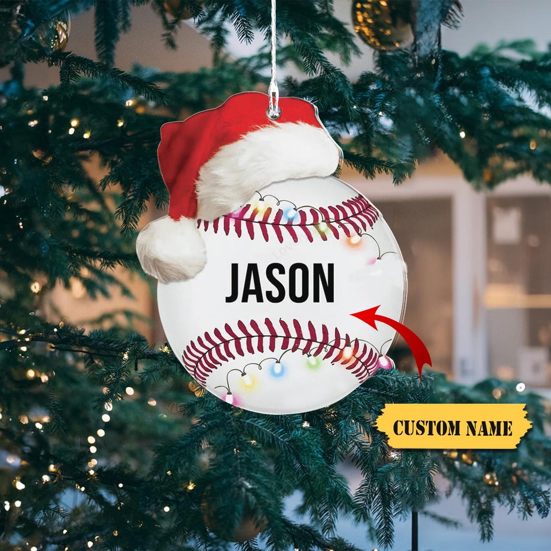 Personalized Baseball Christmas Ornament Flat 2D, Baseball Team Gift ...