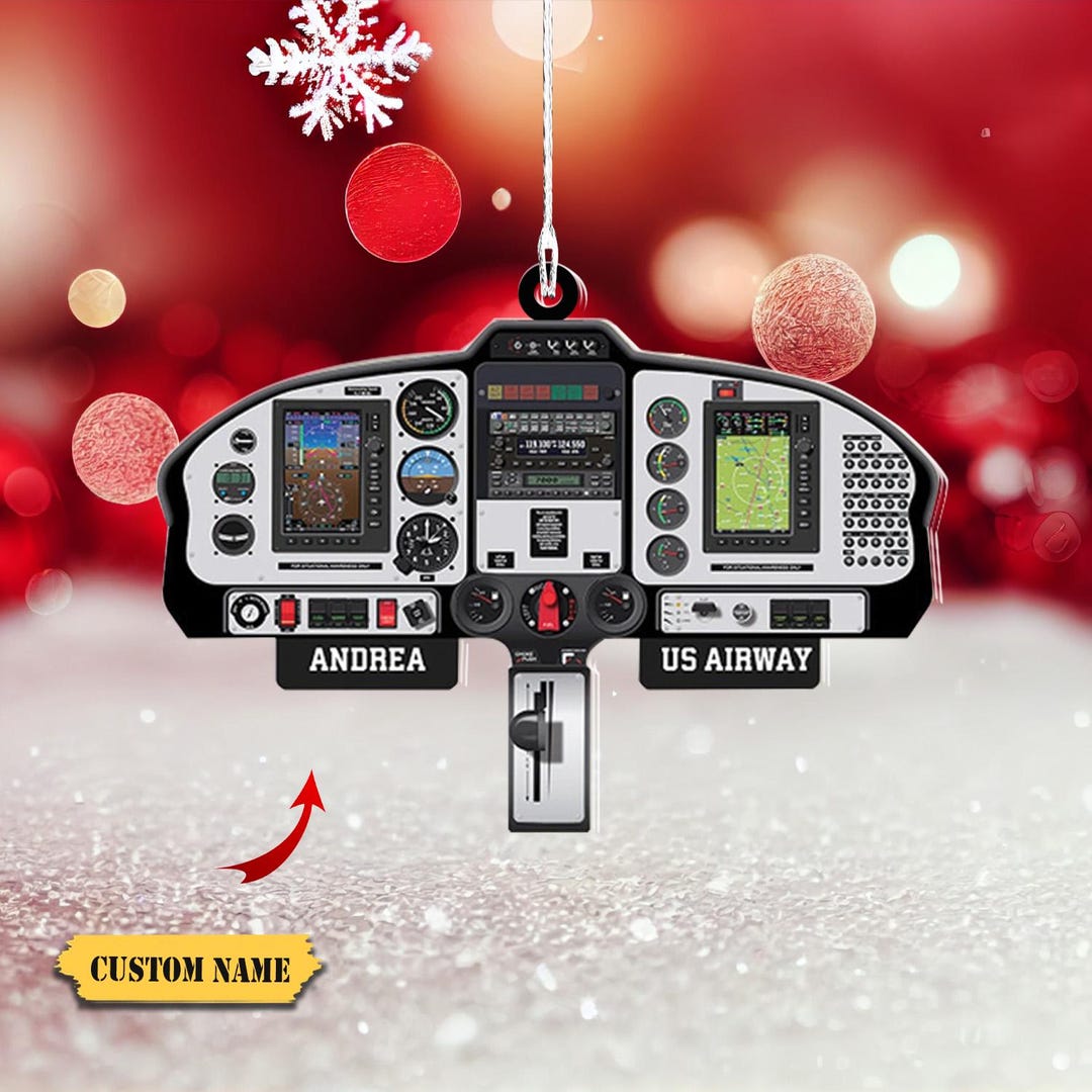 Custom Aircraft Cockpit Flat Ornament Gift for Pilot, Airplane ...