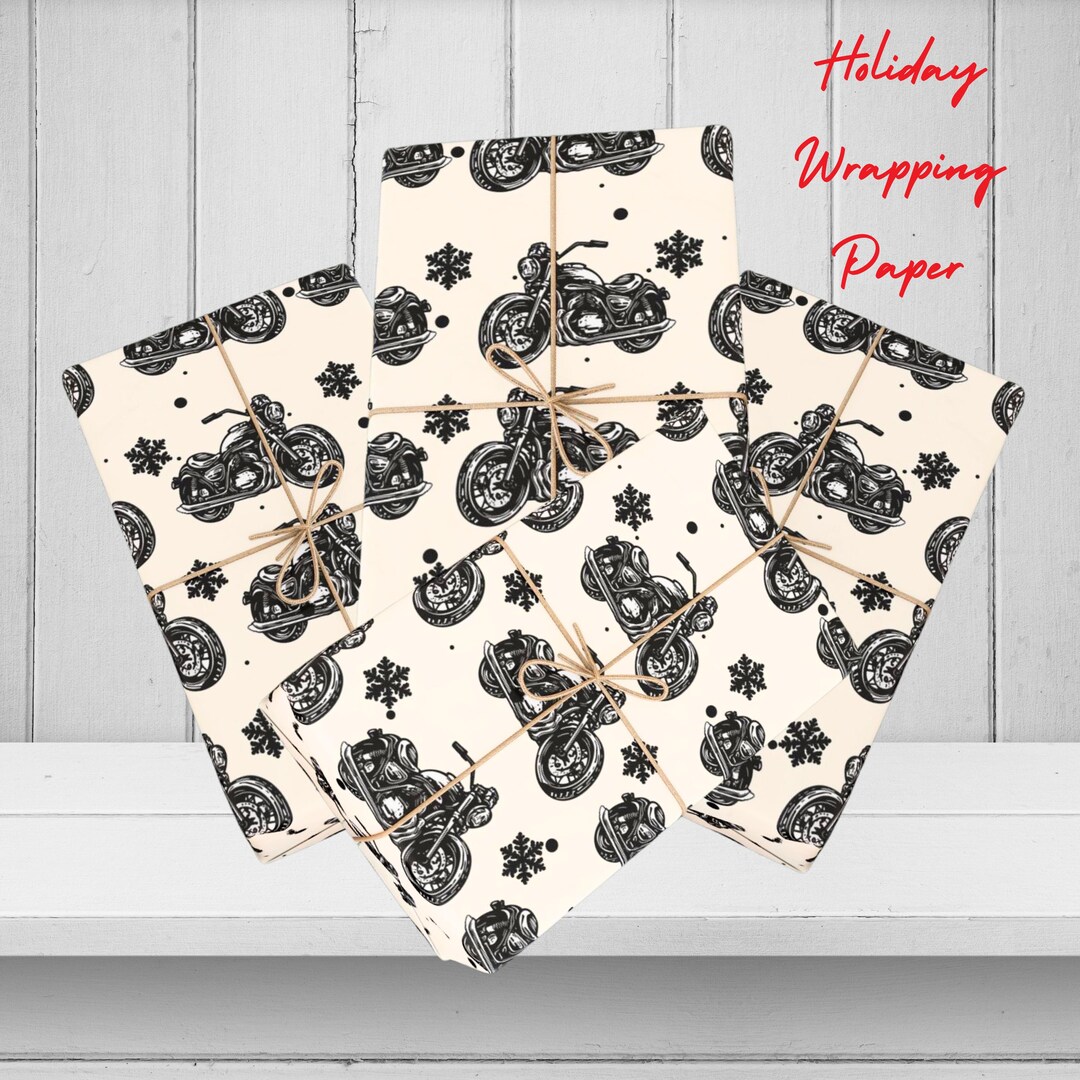 Motorcycle Wrapping Paper,stylish Gift Wrap for Bikers and Motorcycle ...