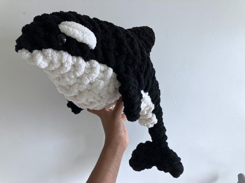 Giant Orca Plushie Hand-knit/crochet Amigurumi Killer Whale Stuffed ...