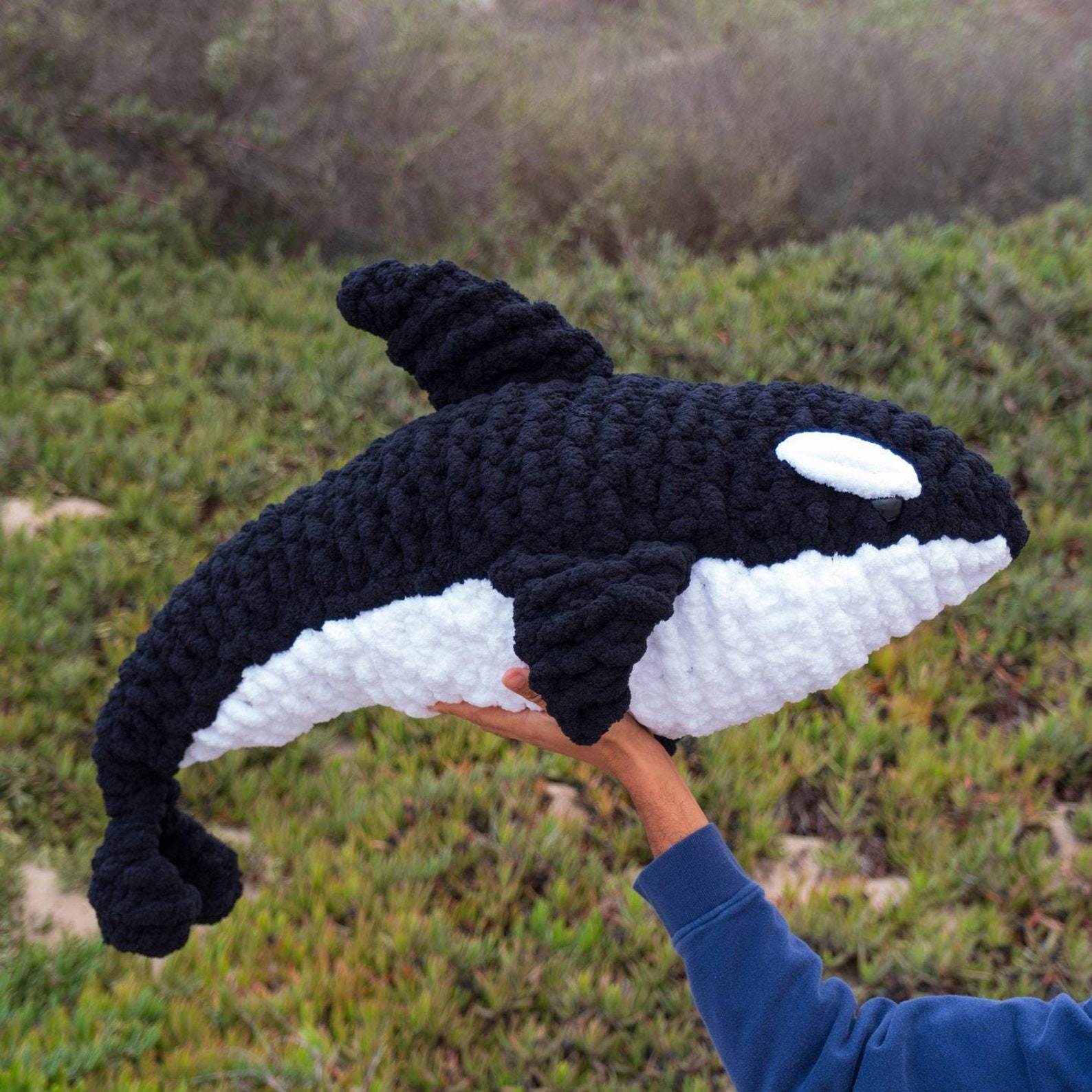 Crochet Orca Plushie Giant Hand-knit Soft Huggable Killer Whale Large ...