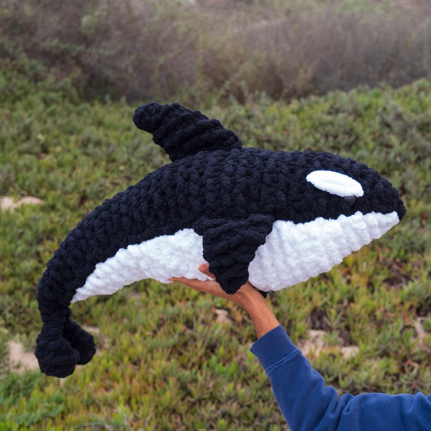 Crochet Orca Plushie Giant Hand-knit Soft Huggable Killer Whale Large ...