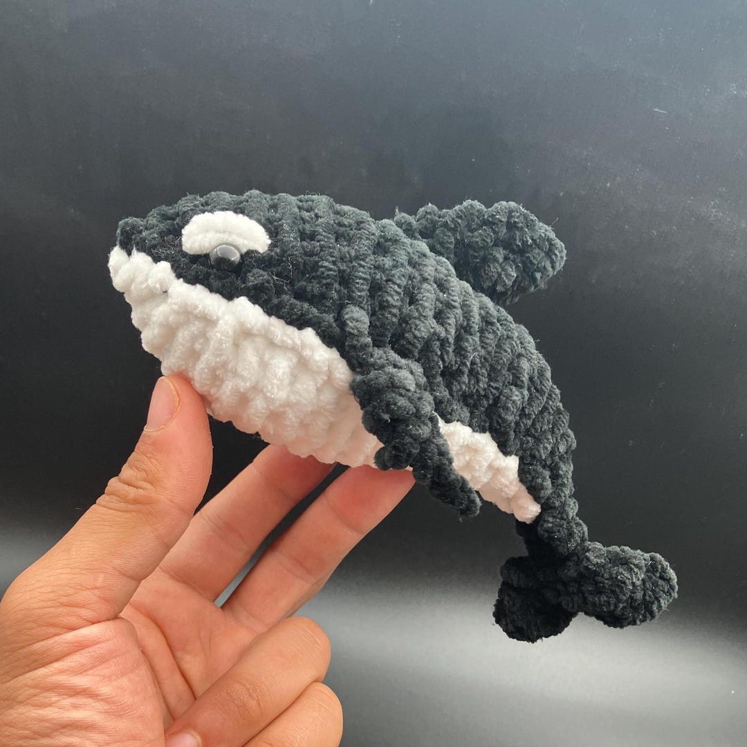 Orca Crochet Mini-plush Handmade Knit Killer Whale Amigurumi, Soft ...