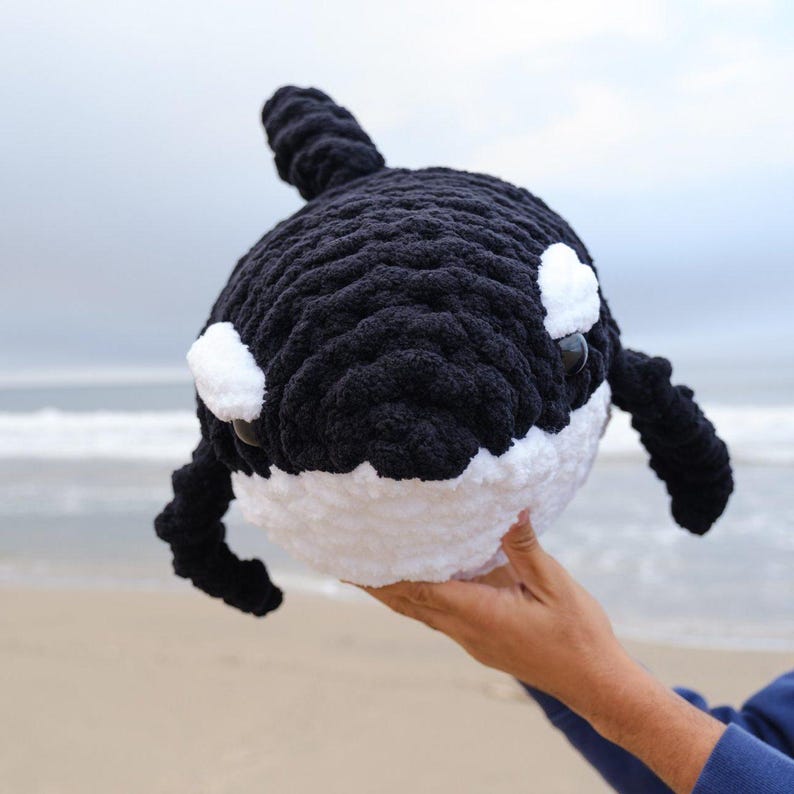 Crochet Orca Plushie Giant Hand-knit Soft Huggable Killer Whale Large ...