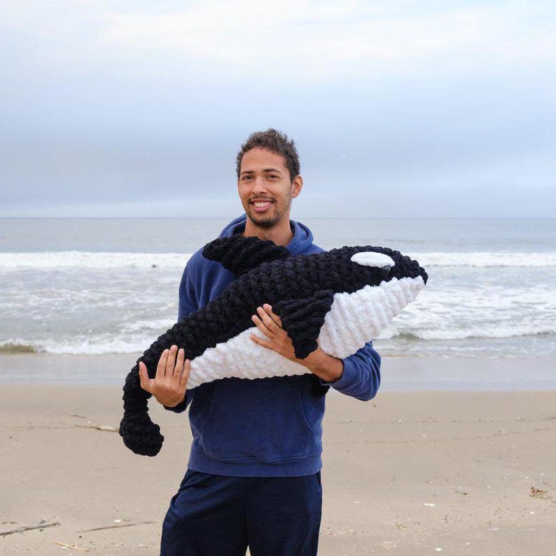 GIANT Orca Plushie! Crochet Amigurumi Hand-knit Soft, Huggable Killer ...