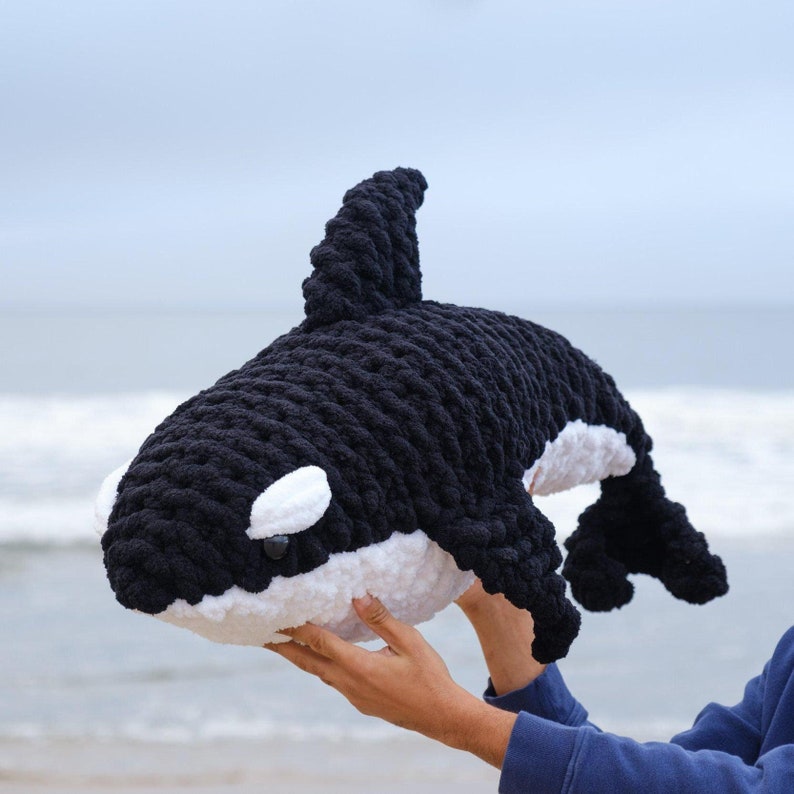 Crochet Orca Plushie Giant Hand-knit Soft Huggable Killer Whale Large ...