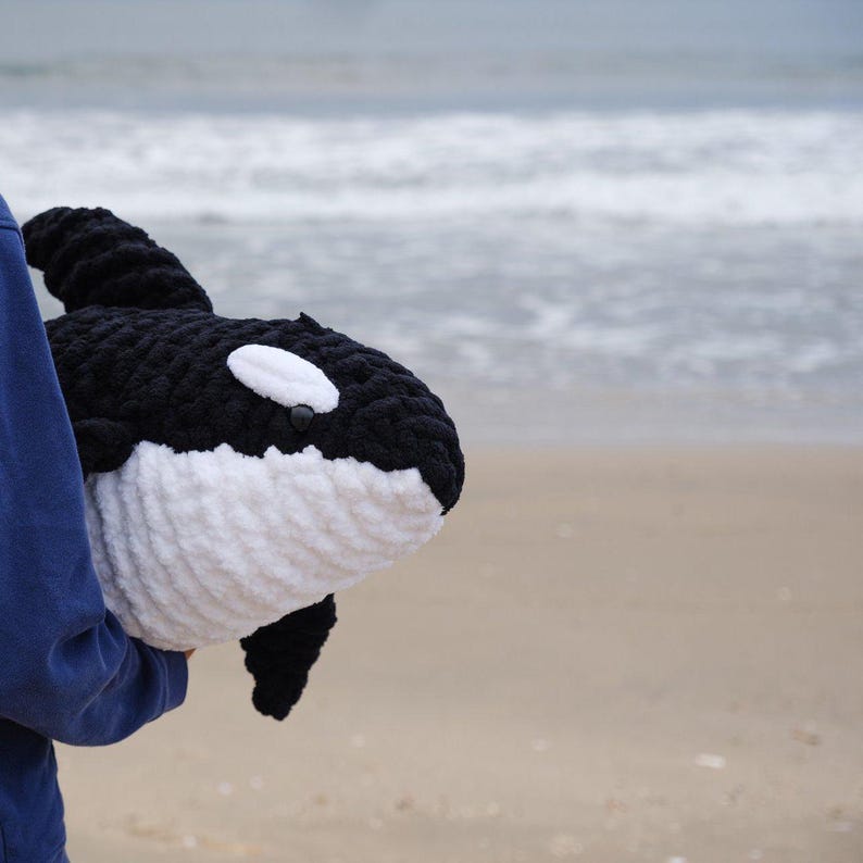 GIANT Orca Plushie! Crochet Amigurumi Hand-knit Soft, Huggable Killer ...