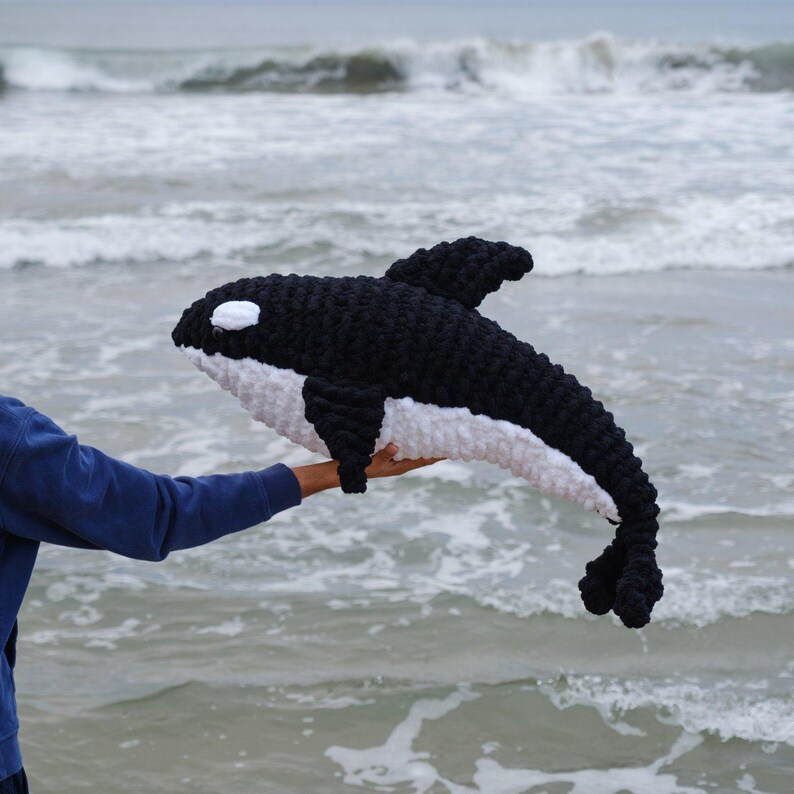 GIANT Orca Plushie! Crochet Amigurumi Hand-knit Soft, Huggable Killer ...