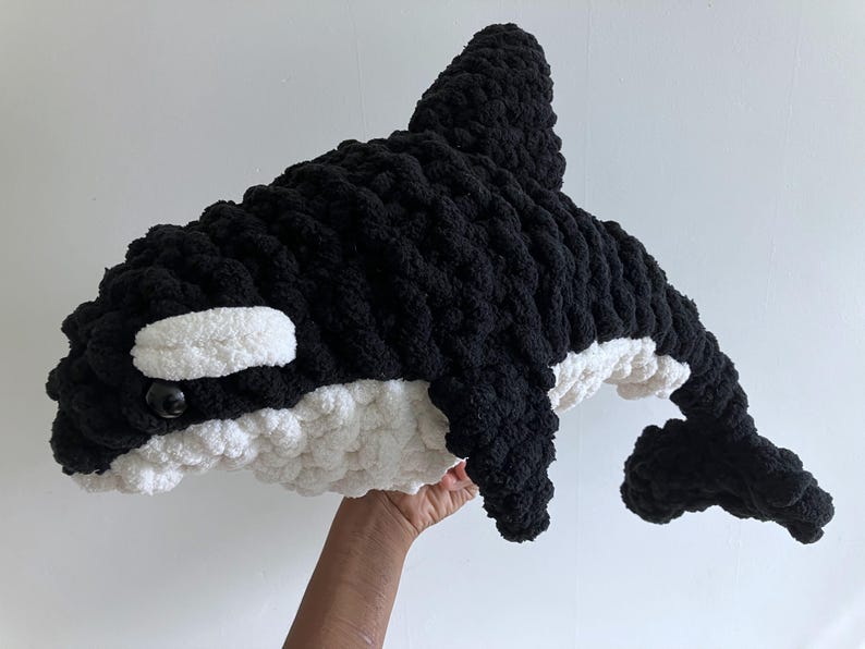 Giant Orca Plushie Hand-knit/crochet Amigurumi Killer Whale Stuffed ...