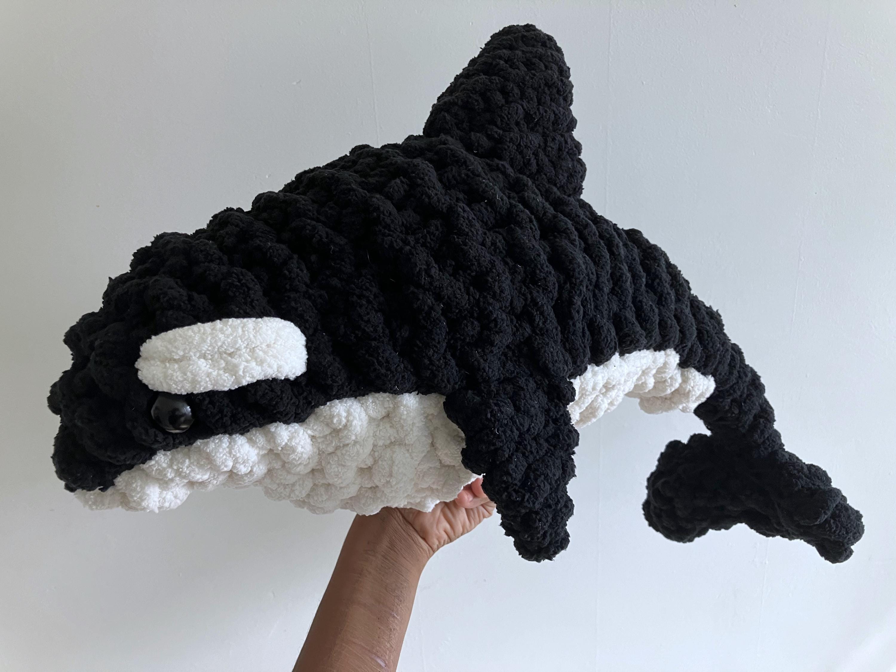 Giant Orca Plushie Hand-knit/crochet Amigurumi Killer Whale Stuffed ...