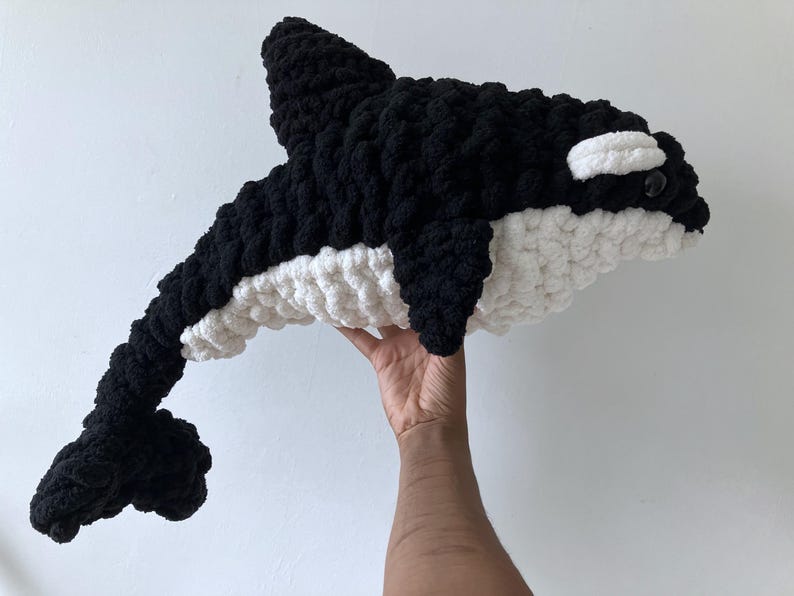Giant Orca Plushie Hand-knit/crochet Amigurumi Killer Whale Stuffed ...