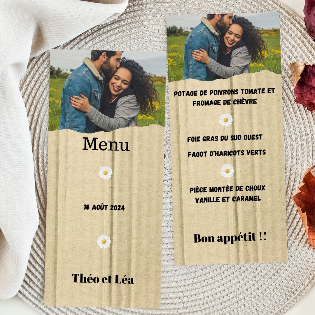 Country Wedding Menu, Guest Table Menu, Country Menu Template ...