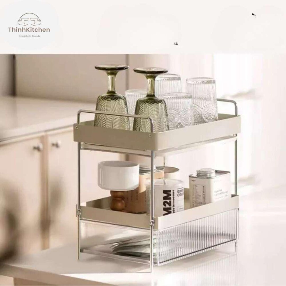 Two-tier Metal Kitchen Organizer for Glassware and Essentials - Etsy