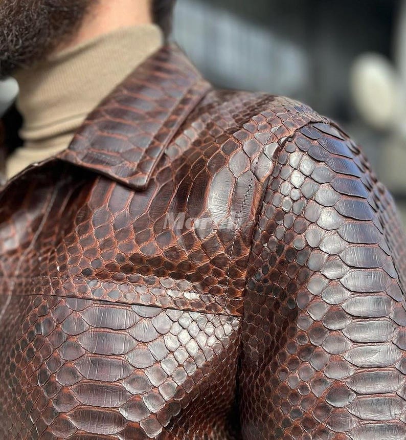 Handcrafted Python Leather Biker Jacket Luxurious Exotic Skin Jacket ...