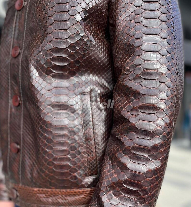 Handcrafted Python Leather Biker Jacket Luxurious Exotic Skin Jacket ...