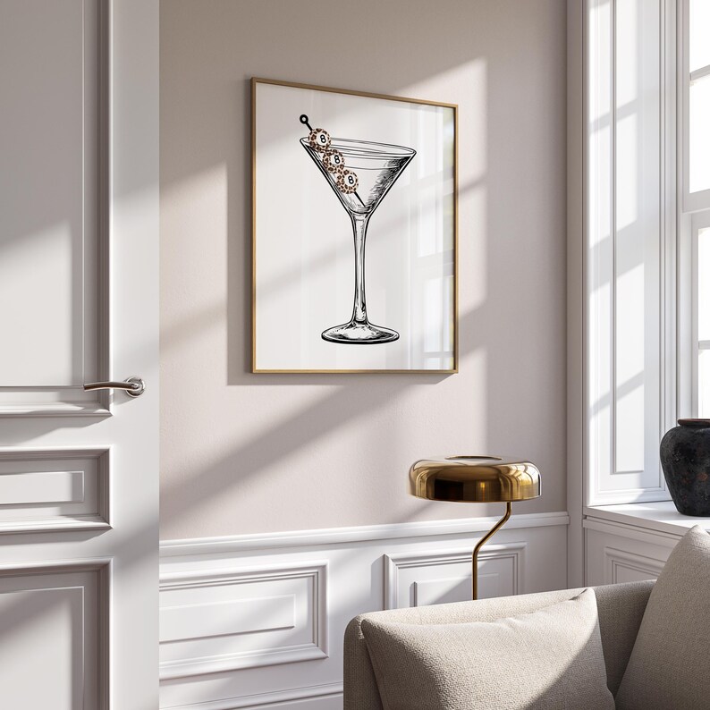 Dirty Martini Print Eight Ball Poster Leopard Wall Art, Martini Art ...