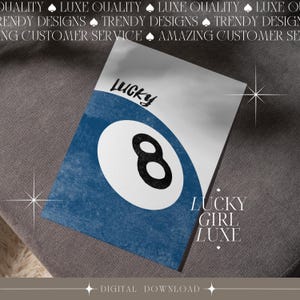 Eight Ball Print Navy Blue Wall Art Aesthetic Room Decor Y2k Poster ...