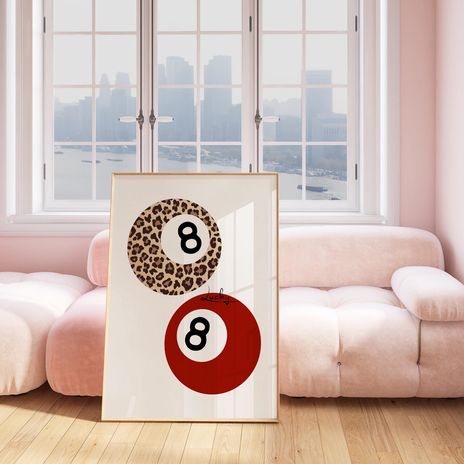 Leopard Wall Art Eight Ball Print Lucky Girl Decor, 8 Ball Print ...
