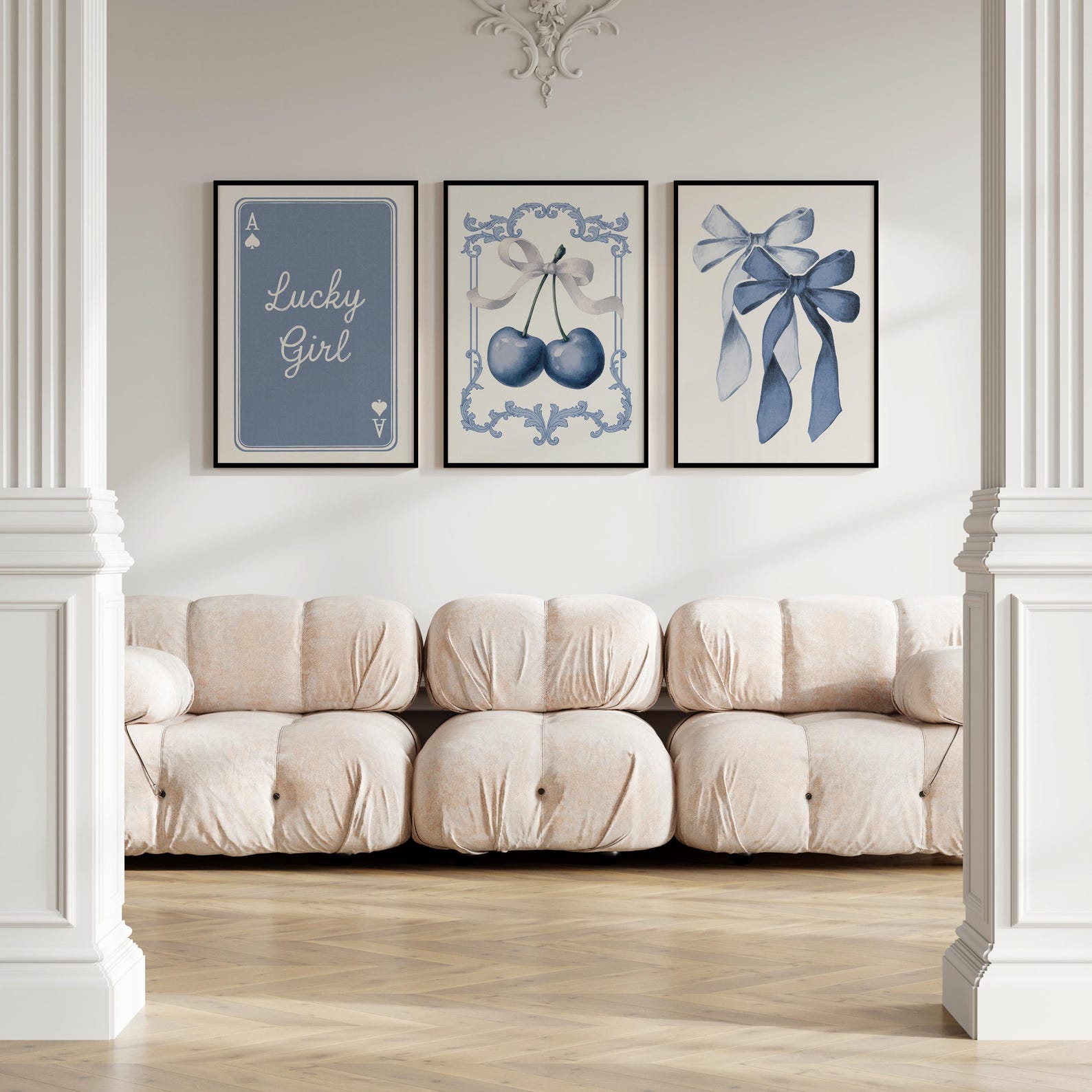 Gallery Wall Art Set of 9 Blue Wall Prints College Apartment Decor ...