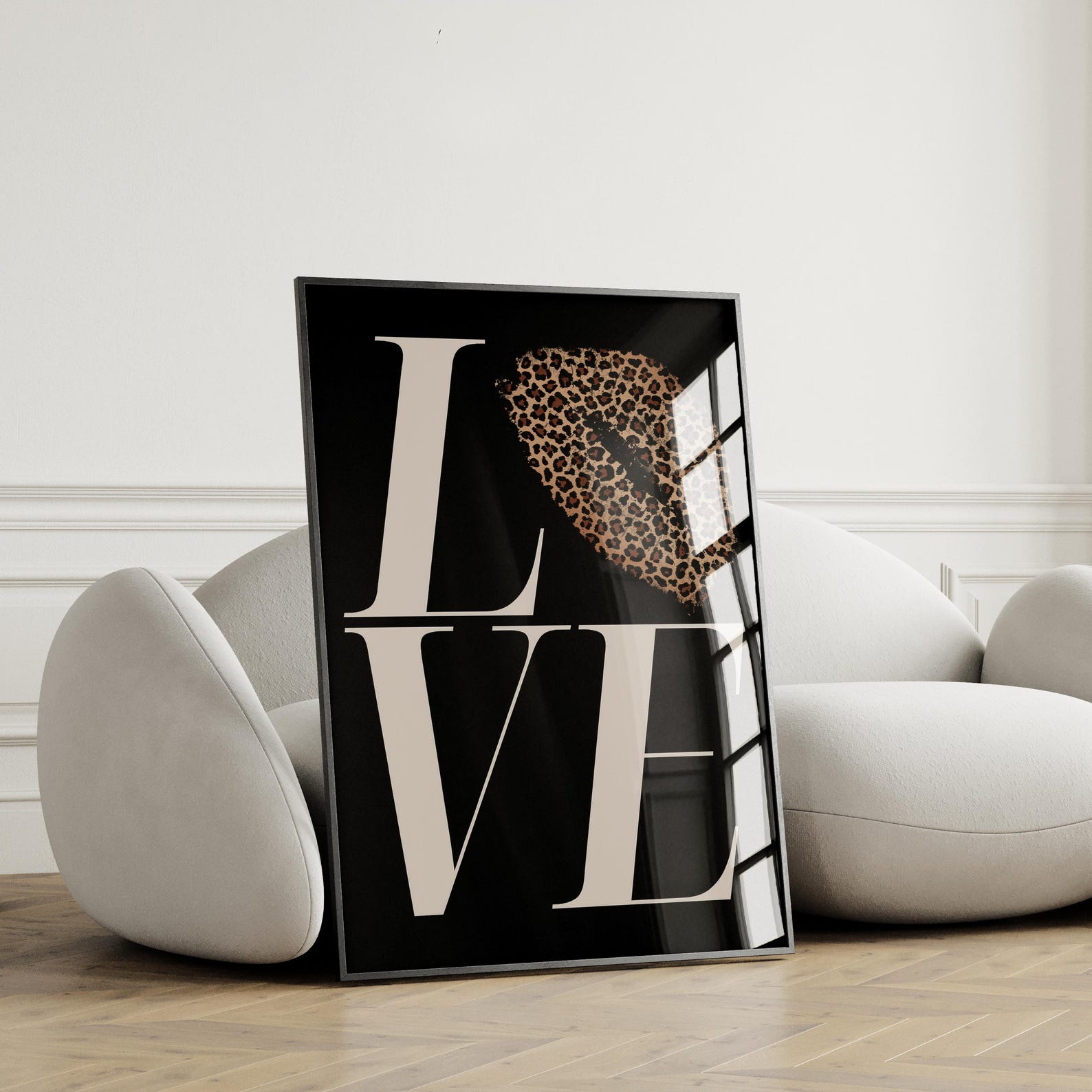 Trendy Wall Art Set of 3 Leopard Wall Art Eight Ball Poster Lucky Girl ...